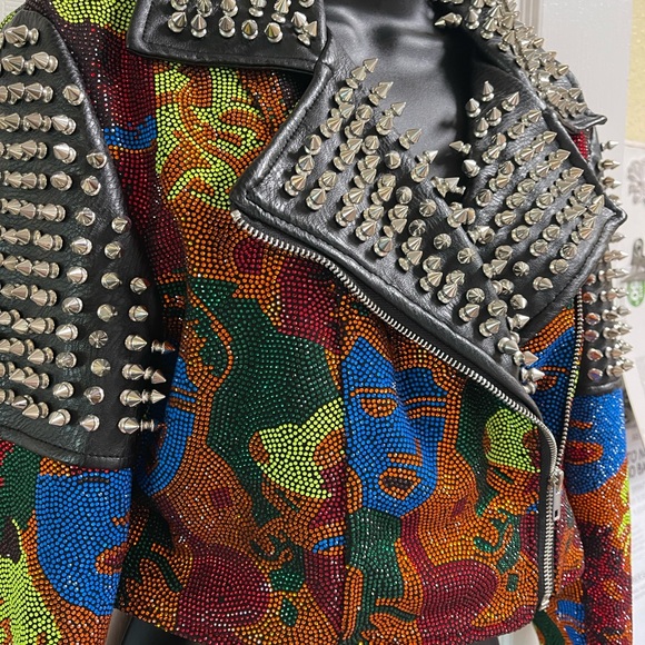 Azalea Wang | Jackets & Coats | Azalea Wang Studded Sequined Moto Jacketm | Poshmark